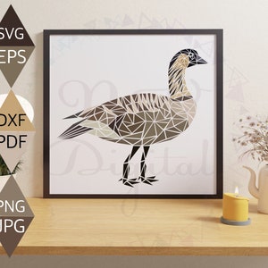 Hawaiian Nene Bird Svg, Goose Svg, Hawaiian State Bird Svg, Hawaii Nene ...