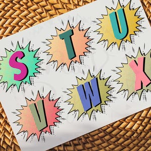 Set of 36 Retro Comic Book Letter Png, Comics Magazine Alphabet Kit Png ...