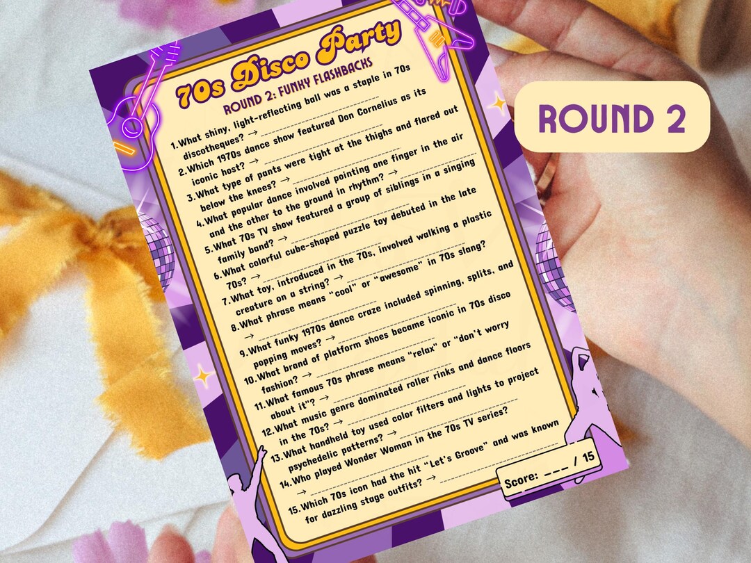 70s Disco Party Trivia Game: Retro Quiz for Bachelorette, Birthday (PDF ...