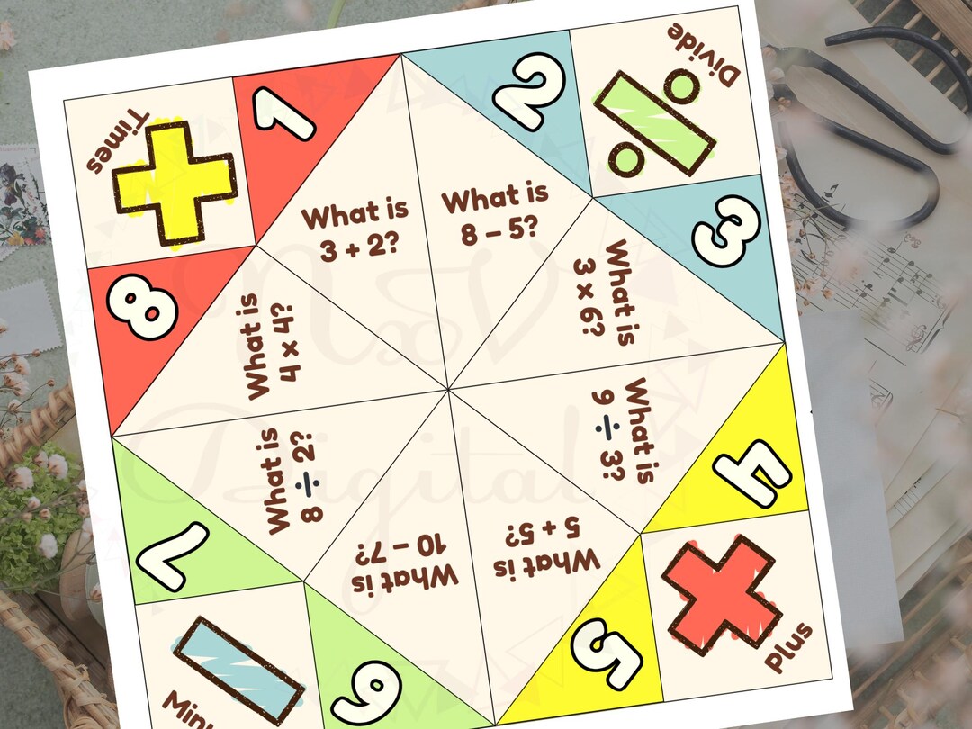 Math Edition Cootie Catcher Printable | Math Game for Kids | Homeschool ...