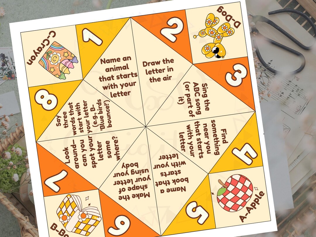 Alphabet Cootie Catcher Printable | ABC Letter Sound Game for Preschool ...