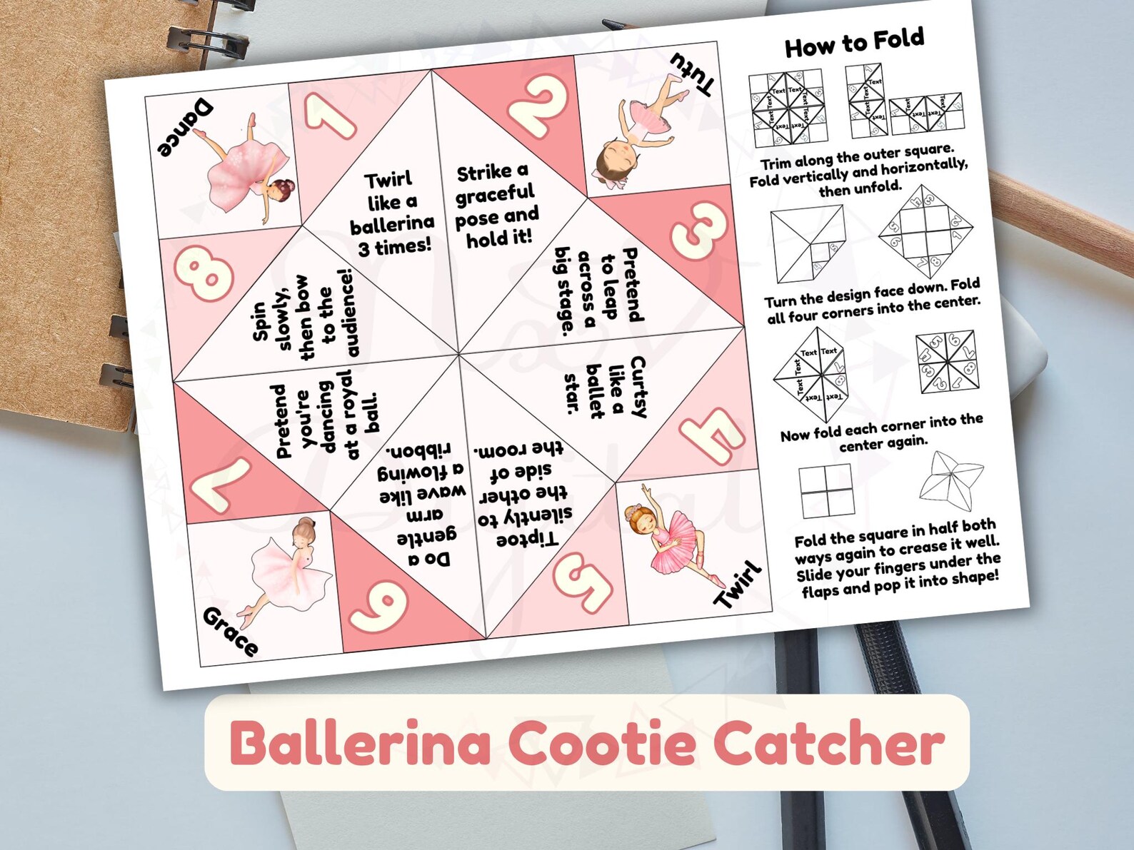 Ballerina Cootie Catcher Printable | Ballet Party Game for Girls ...