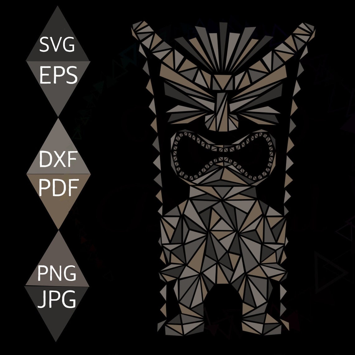Hawaiian Tiki Svg, Tiki Svg, Hawaiian God of Money Tiki Svg, Hawaii ...