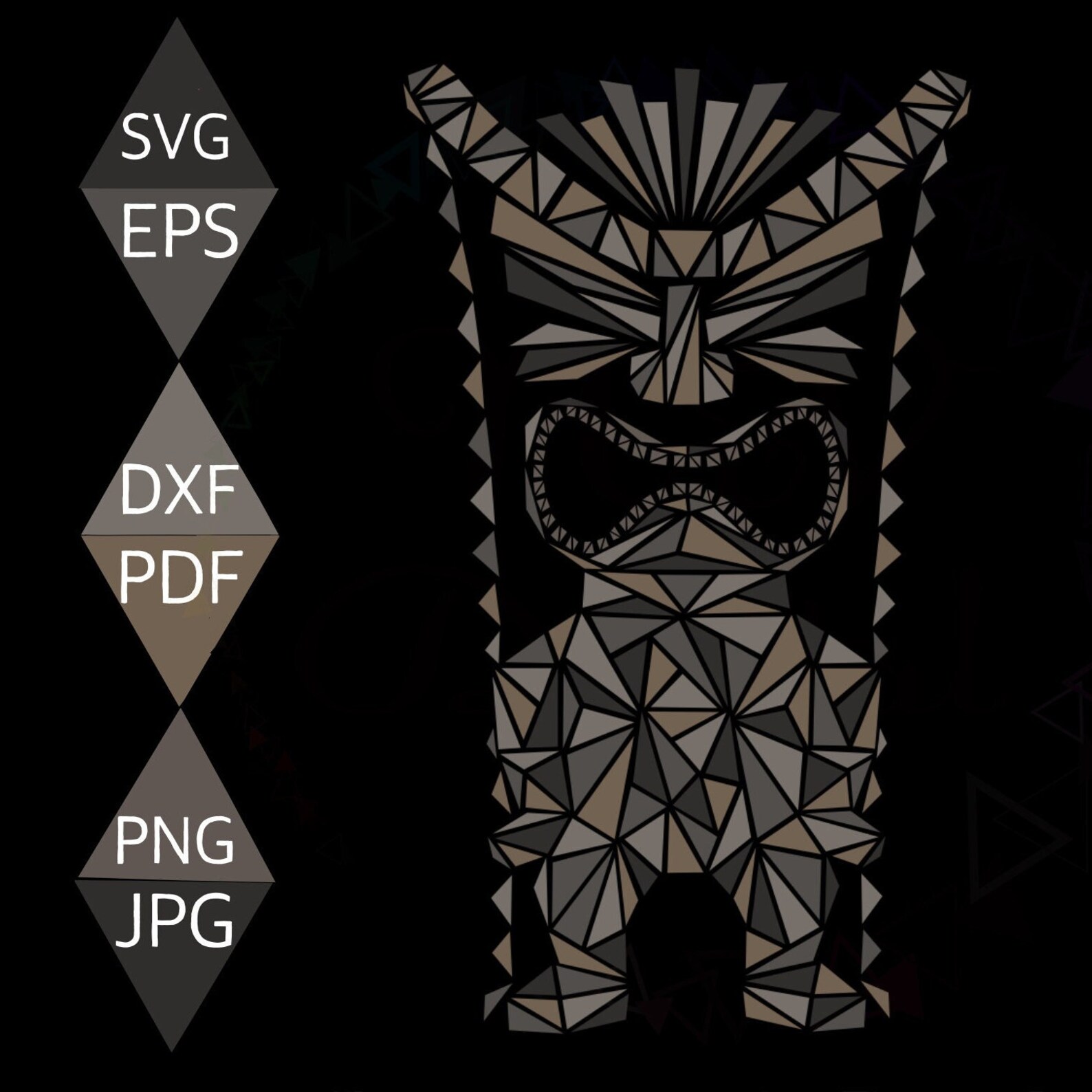 Hawaiian Tiki Svg, Tiki Svg, Hawaiian God of Money Tiki Svg, Hawaii ...