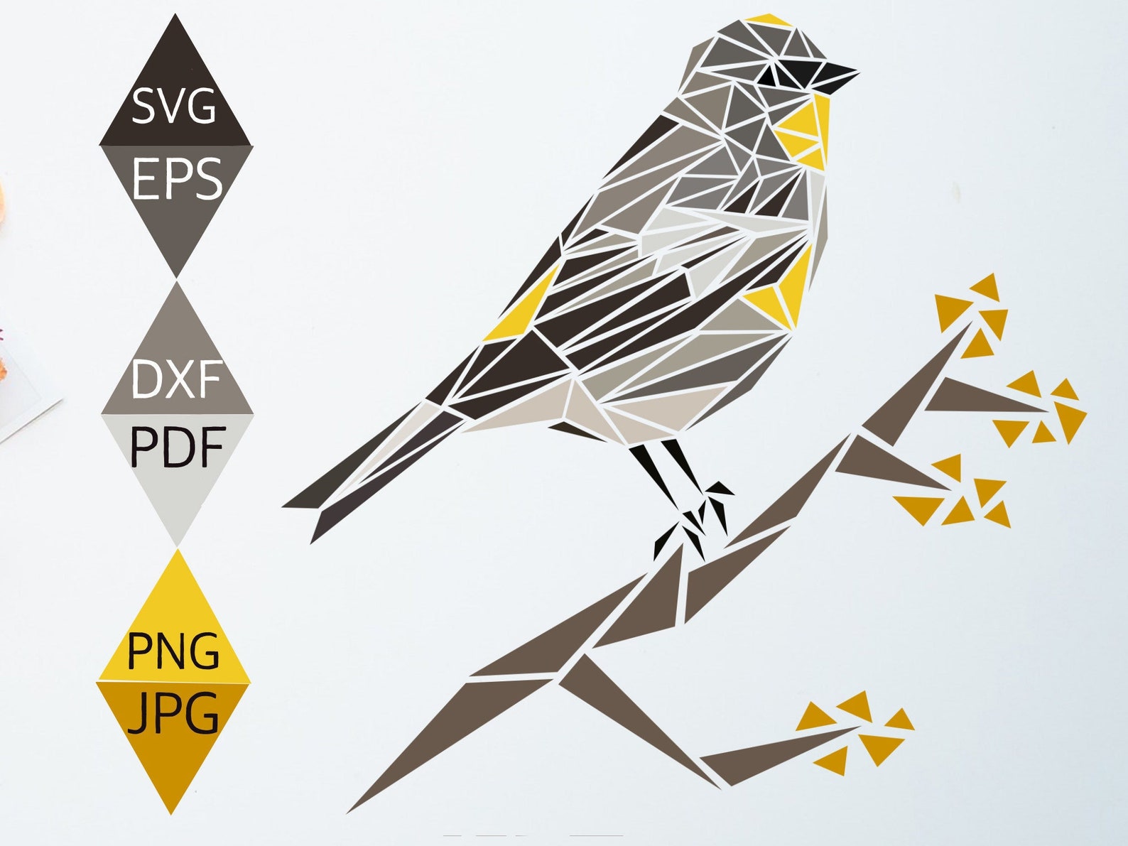 Bird SVG, Yellow Rumped Warbler SVG, Warblers SVG, Rump Bird Print Svg ...