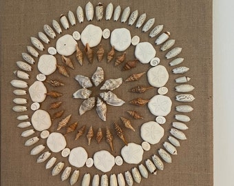 Seashell Wall Mosaic MERMAIDS GARDEN Hanging Sculpture Natural Pink ...