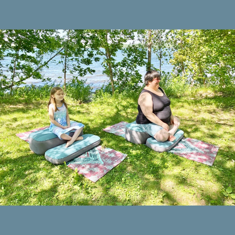 Modern Comfort Inflatable Meditation Cushion Set and Yoga Bolsters by ...