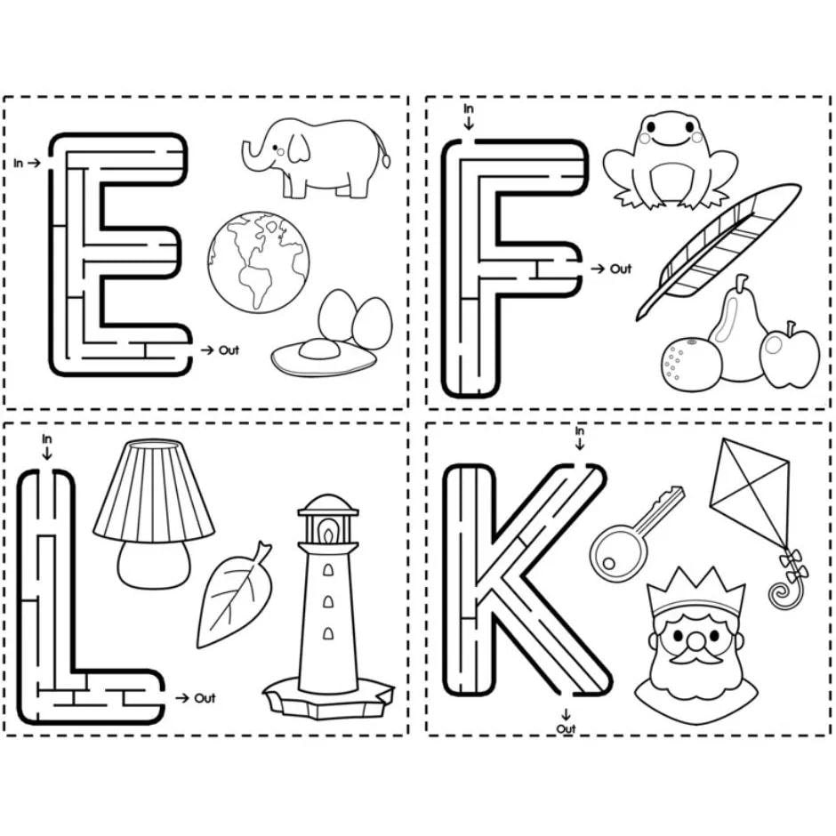 Alphabet Maze Kids Activities Worksheet Preschool Kindergarten - Etsy