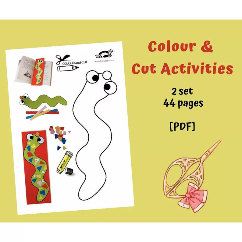 Pdf Printable Colour and Cut Activities Preschool Kindergarten Kids ...
