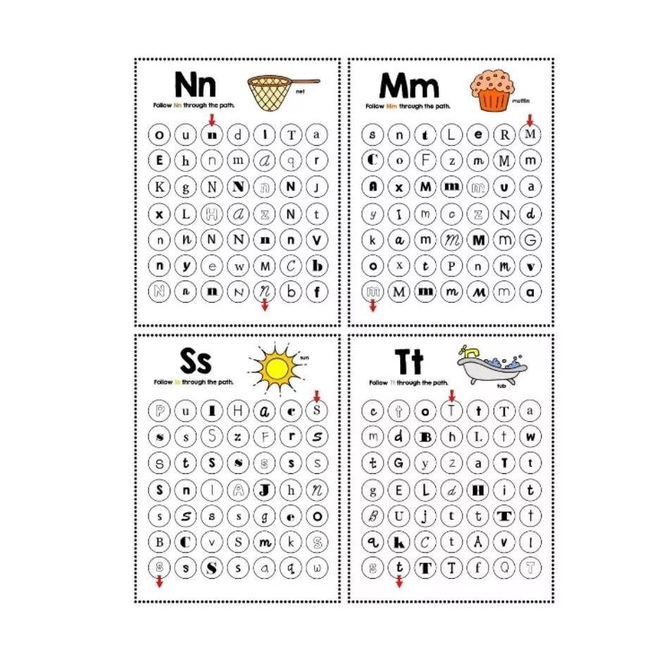 Alphabet Maze Kids Activities Worksheet Preschool Kindergarten - Etsy