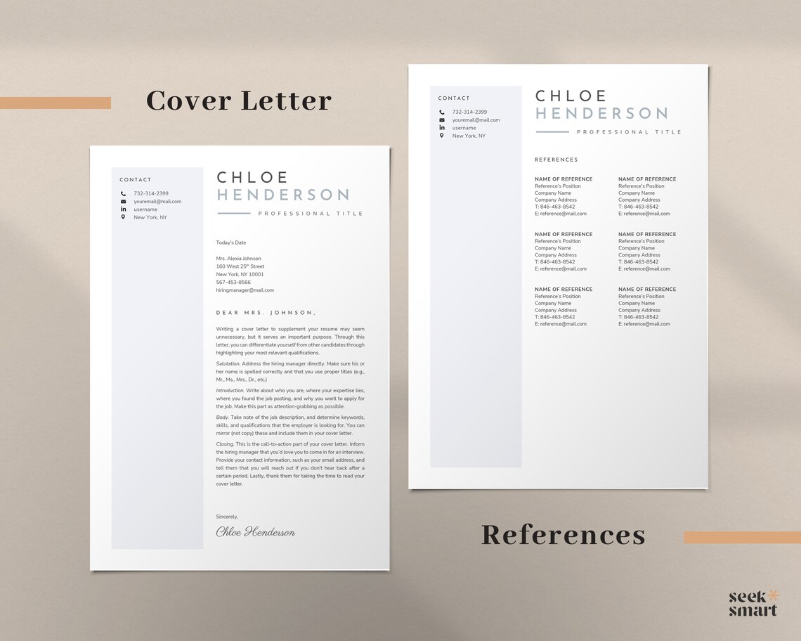 Resume Template, CV Template Word, Apple Pages Resume Template Word ...