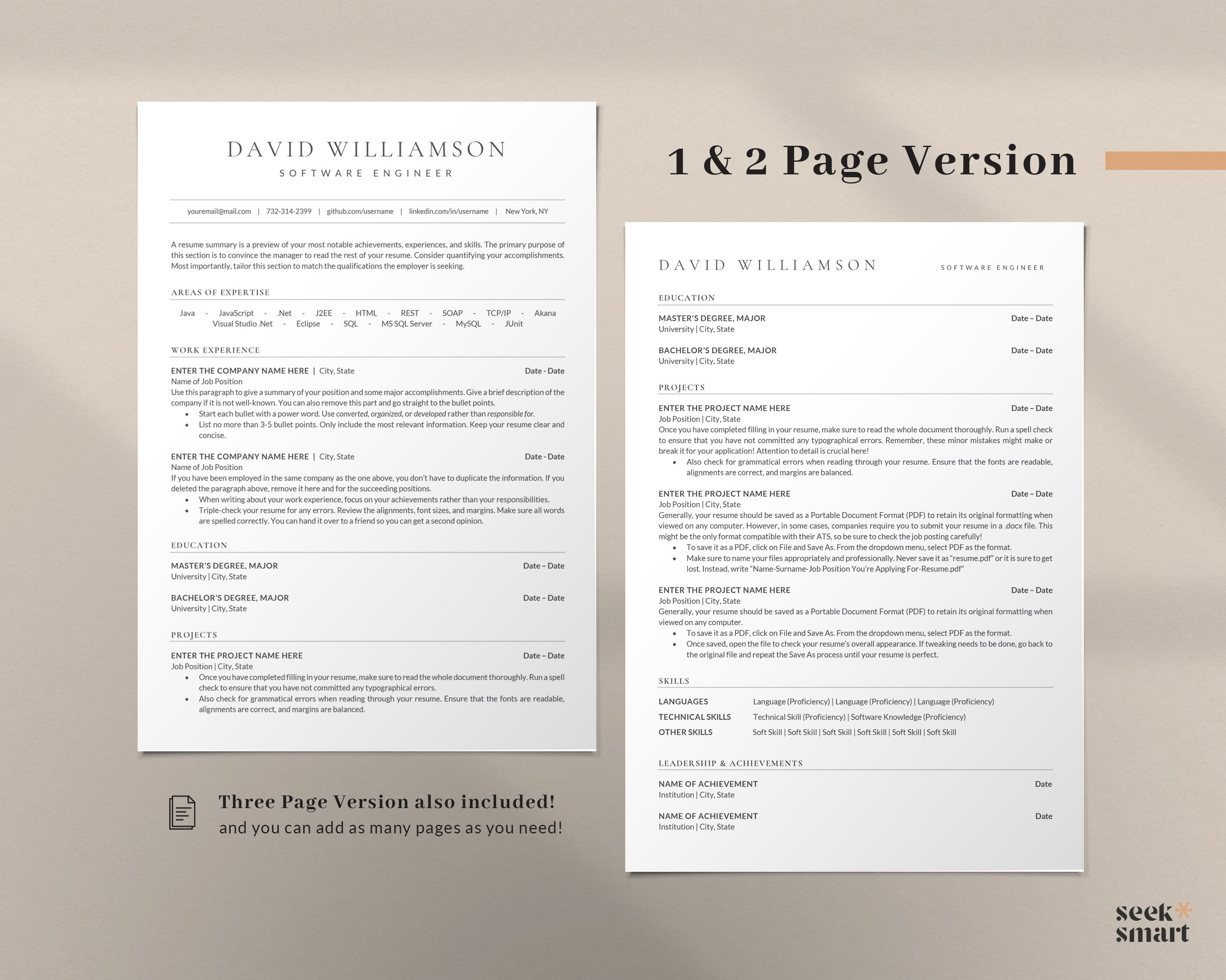 Software Engineer Resume, Software Developer Resume, ATS Friendly ...