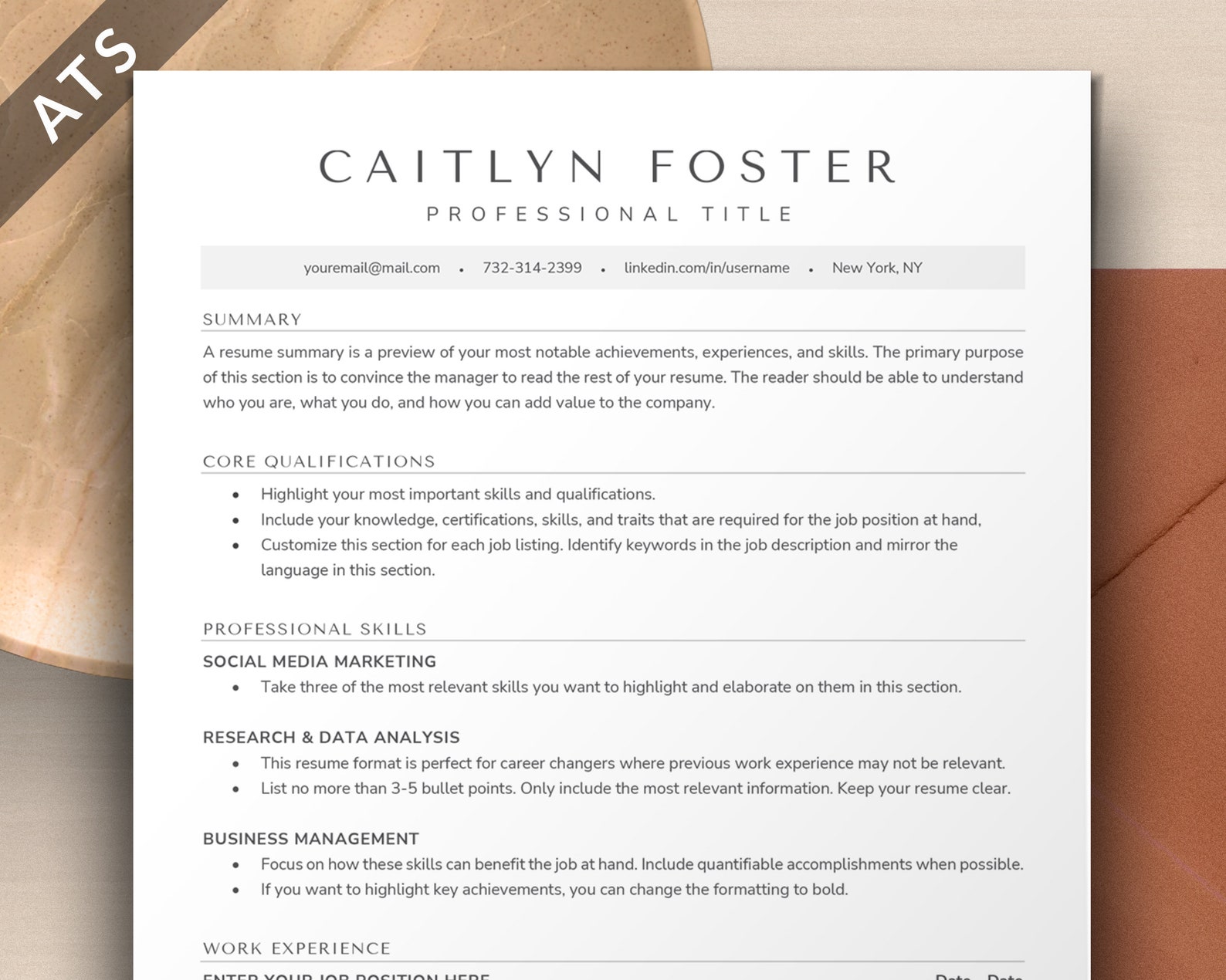 Functional Resume Template ATS Friendly Resume Template Word - Etsy