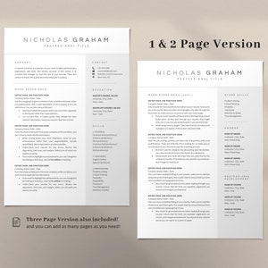 Apple Pages Resume Template, Modern Resume CV Template | Mens Resume ...