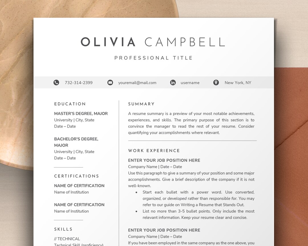 Executive Resume Template Word, Google Docs, Apple Pages Mac Modern ...