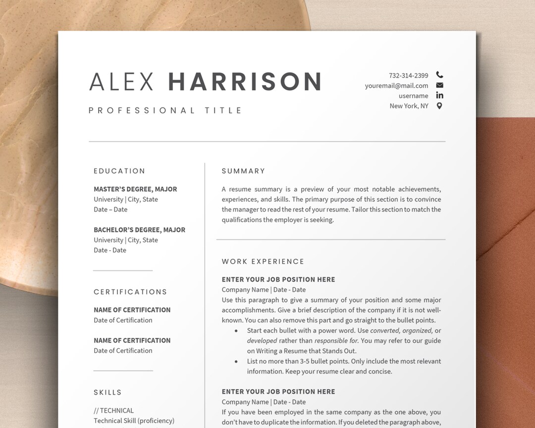 Resume Template Google Docs, Word, Pages Professional Resume Mens ...