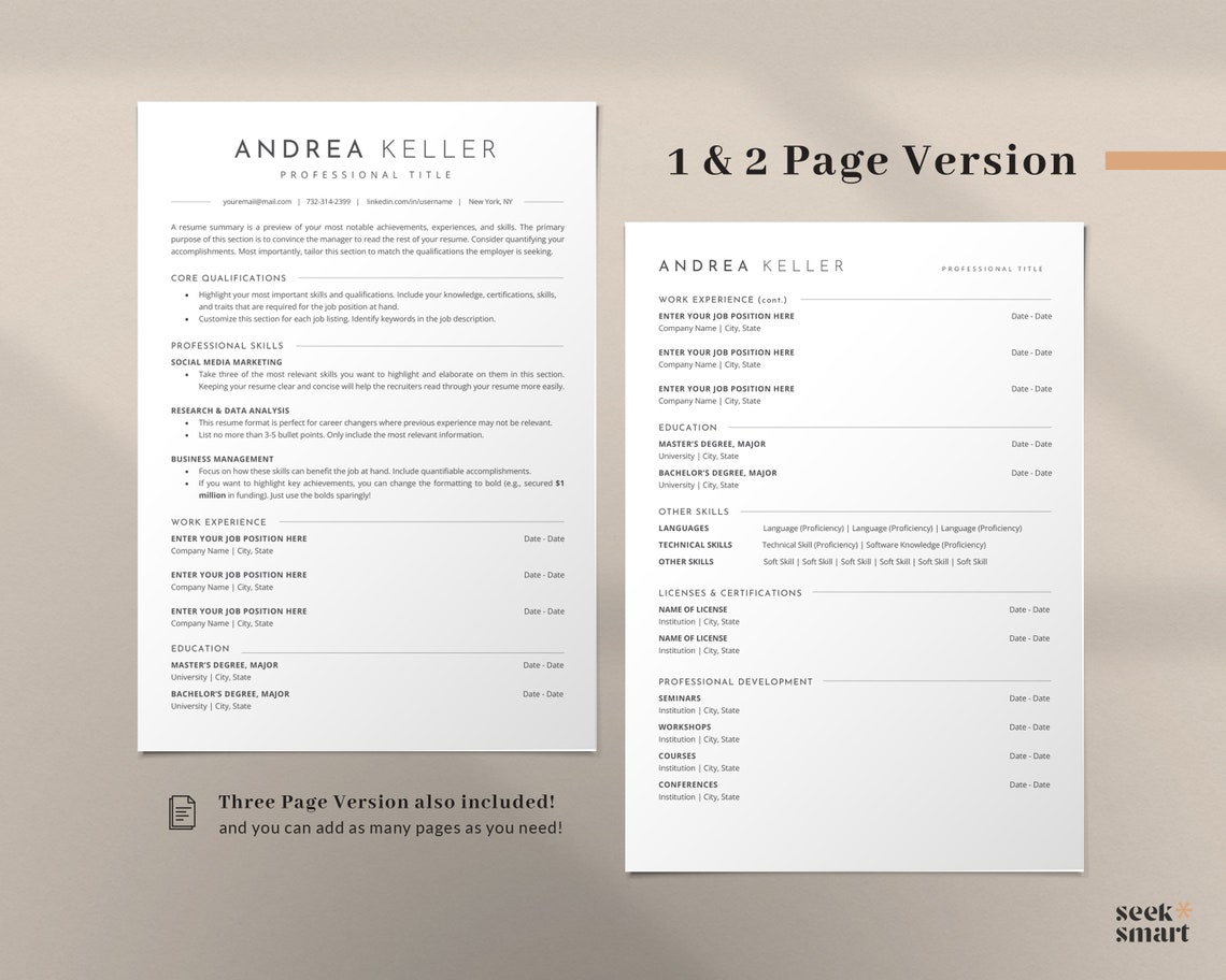 Functional Resume Template, ATS Friendly Skills Based Resume Template ...