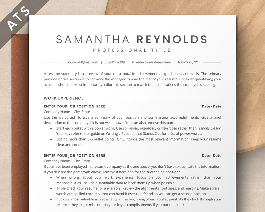 Modelo de currículo ATS Google Docs, Apple Pages e Word Modelo de ...