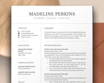 Minimalist Resume Template Word CV Template Marketing - Etsy