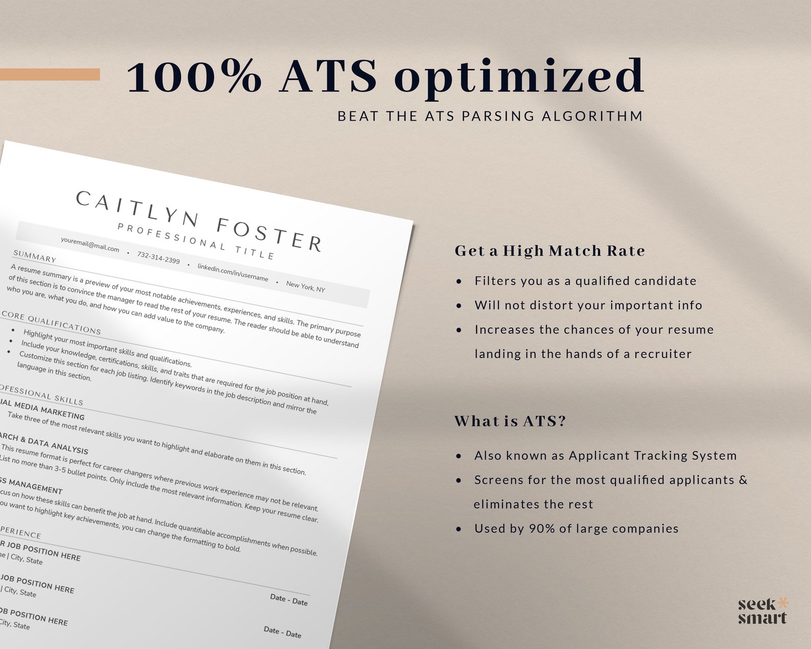 Functional Resume Template, ATS Friendly Resume Template Word, Google ...