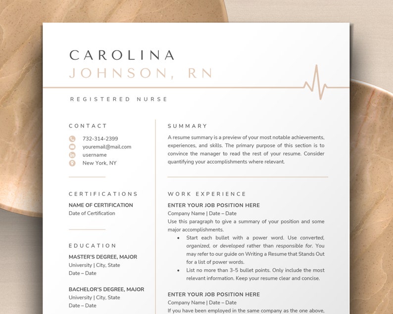 Nurse Resume Template Word, Resume Google Docs, Apple Pages Resume ...
