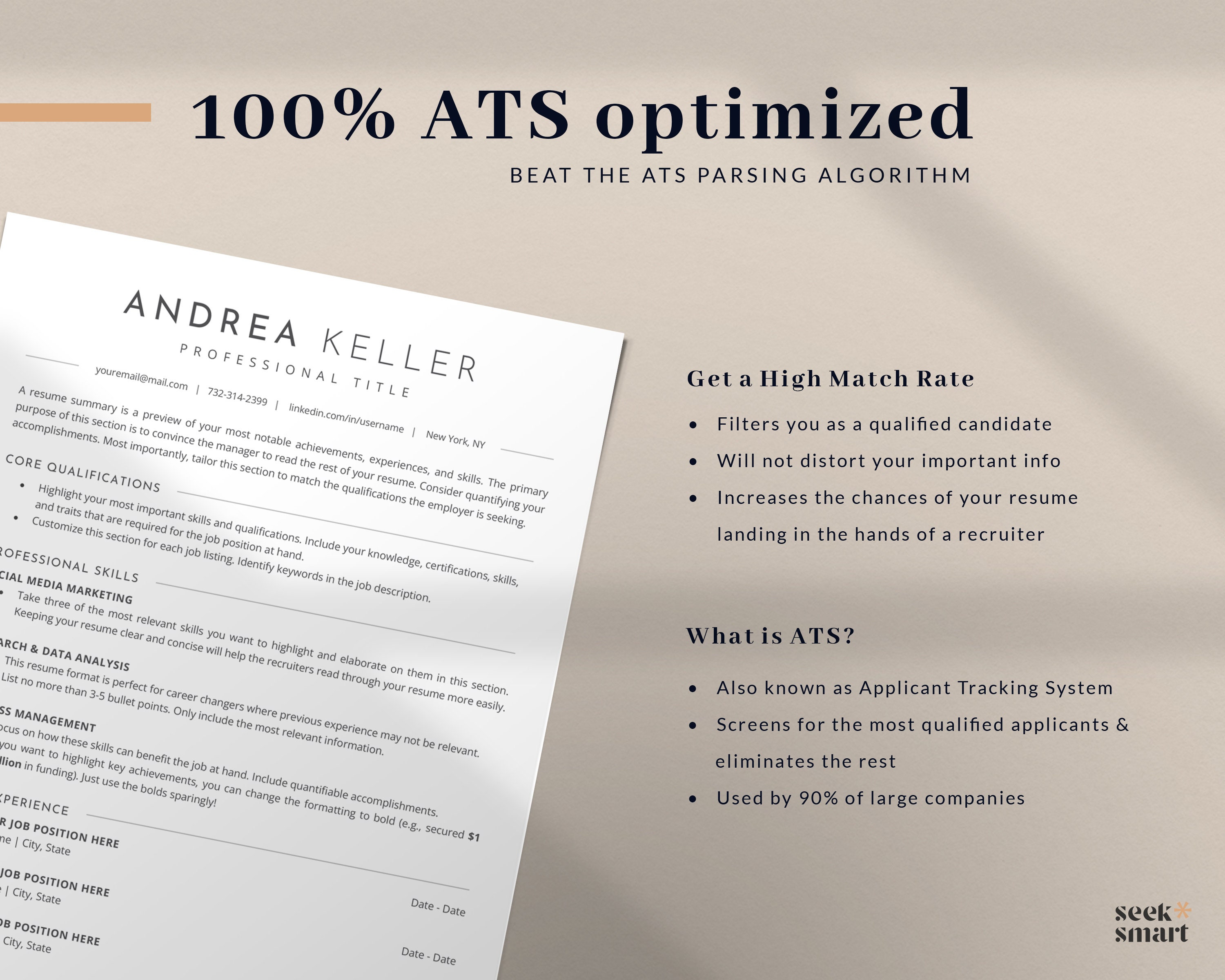 Functional Resume Template, ATS Friendly Skills Based Resume Template ...