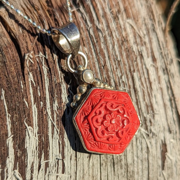 Cinnabar Pendant - Etsy