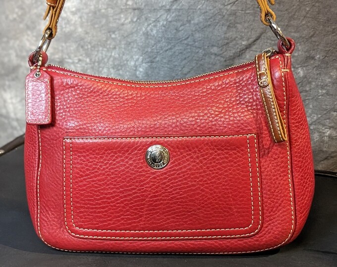 Vintage Red Coral Coach Chelsea Hobo Bag - Etsy