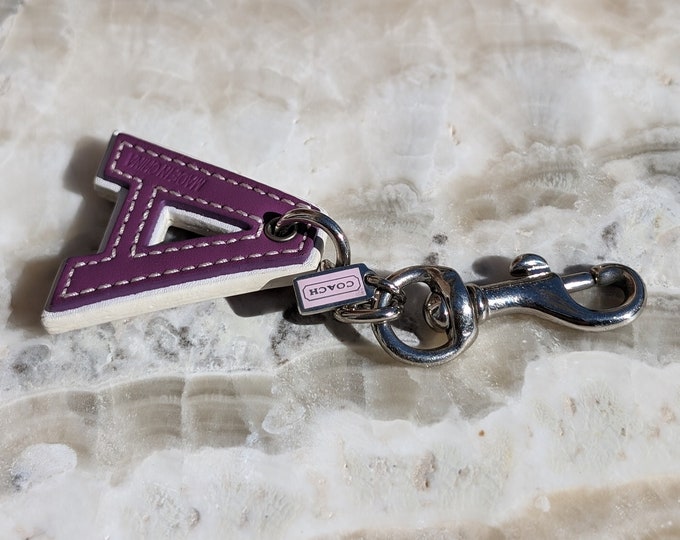 Coach Purple Leather Initial Letter A Keychain Bag Charm/key Chain - Etsy