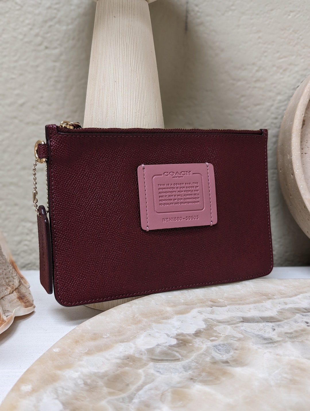 Vintage Burgundy Coach Clutch Bag Coil Purse/wallet - Etsy