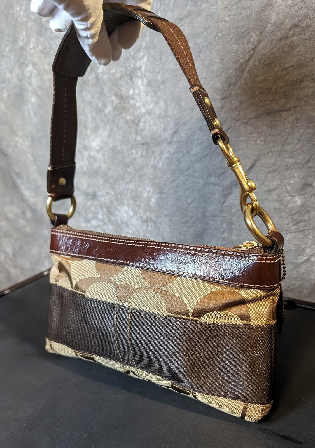 Vintage COACH Signature Sufflette Cloth Mini Purse Bag - Etsy