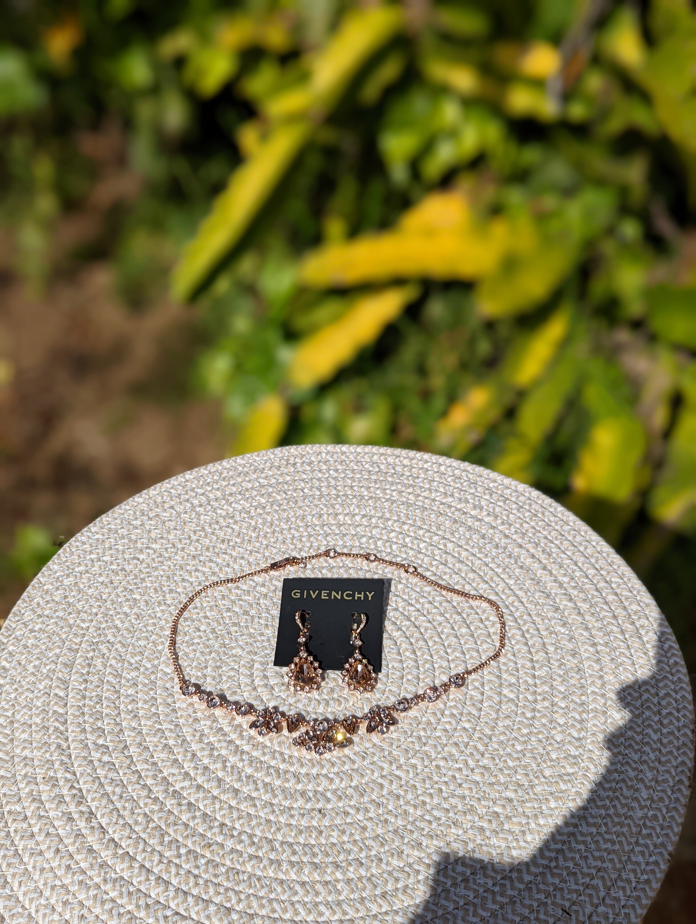 Stunning Givenchy Jewelry Set of Necklace and Earrings Rose Gold Color crystals Etsy