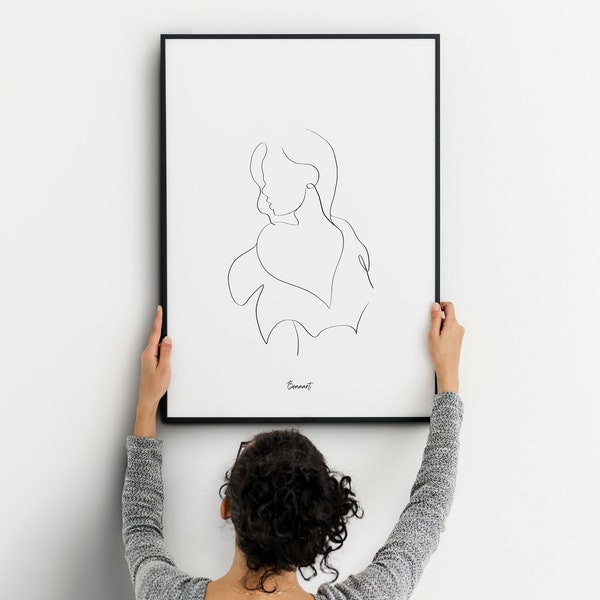 Women From Behind Line Art - Etsy