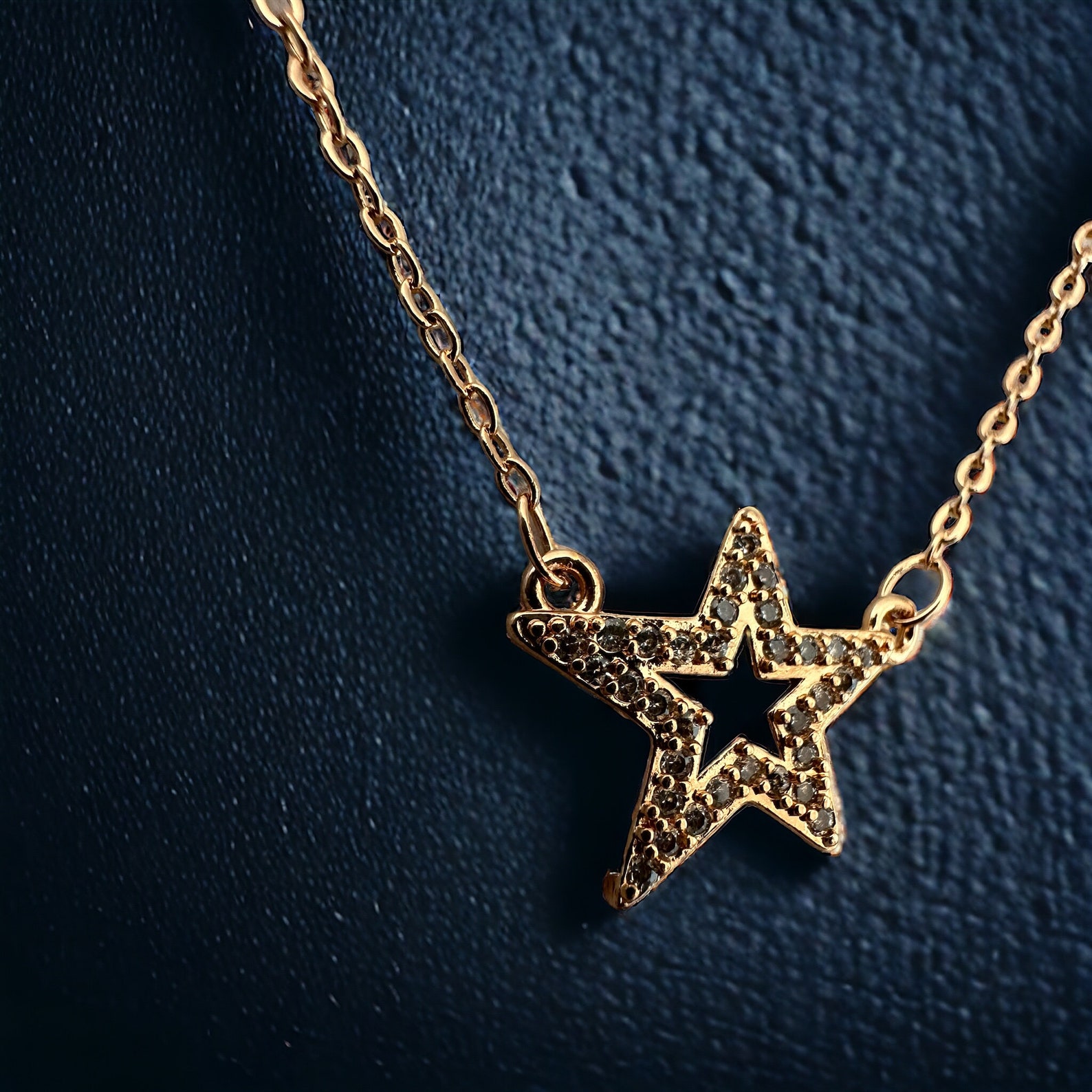 Star Necklace 18K Gold Filled Necklace, Open Star Necklace, Celestial ...