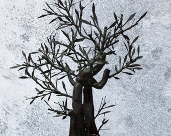 Golden Olive Tree in Wooden Frame, Home Decor, Decoration Gift, Art ...