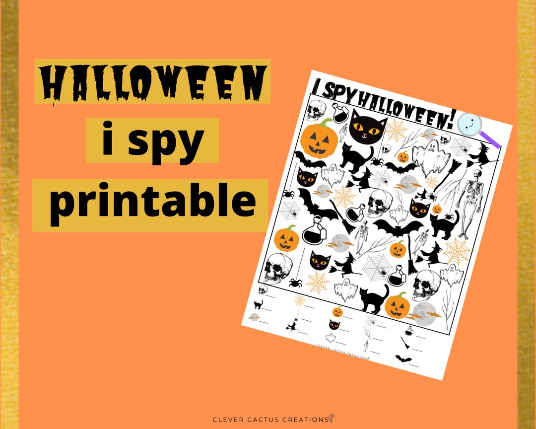 Halloween I Spy Printable Game Fall Games Autumn Games Back - Etsy