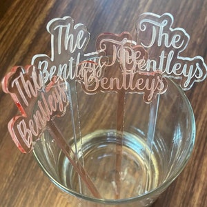 CUSTOM Drink Stirrers- Personalized Engraved Drink Stirrers- Laser Cut ...