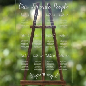 Custom Wedding Seating Chart- Acrylic Engraved Seating Chart- Custom ...