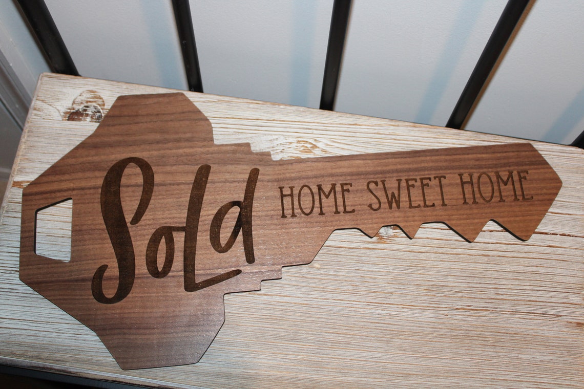 Custom Realtor Key Sign Wood Key Sign Sold Home Key Sign - Etsy España