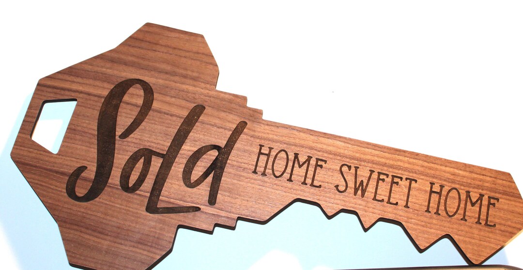 Custom Realtor Key Sign- Wood Key Sign- Sold Home Key Sign- Home Sweet ...