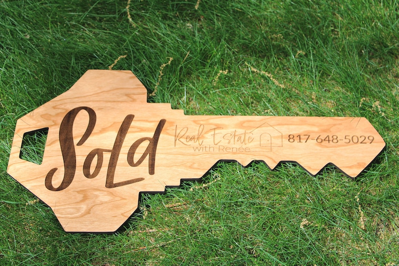 Custom Realtor Key Sign- Wood Key Sign- Sold Home Key Sign- Home Sweet ...