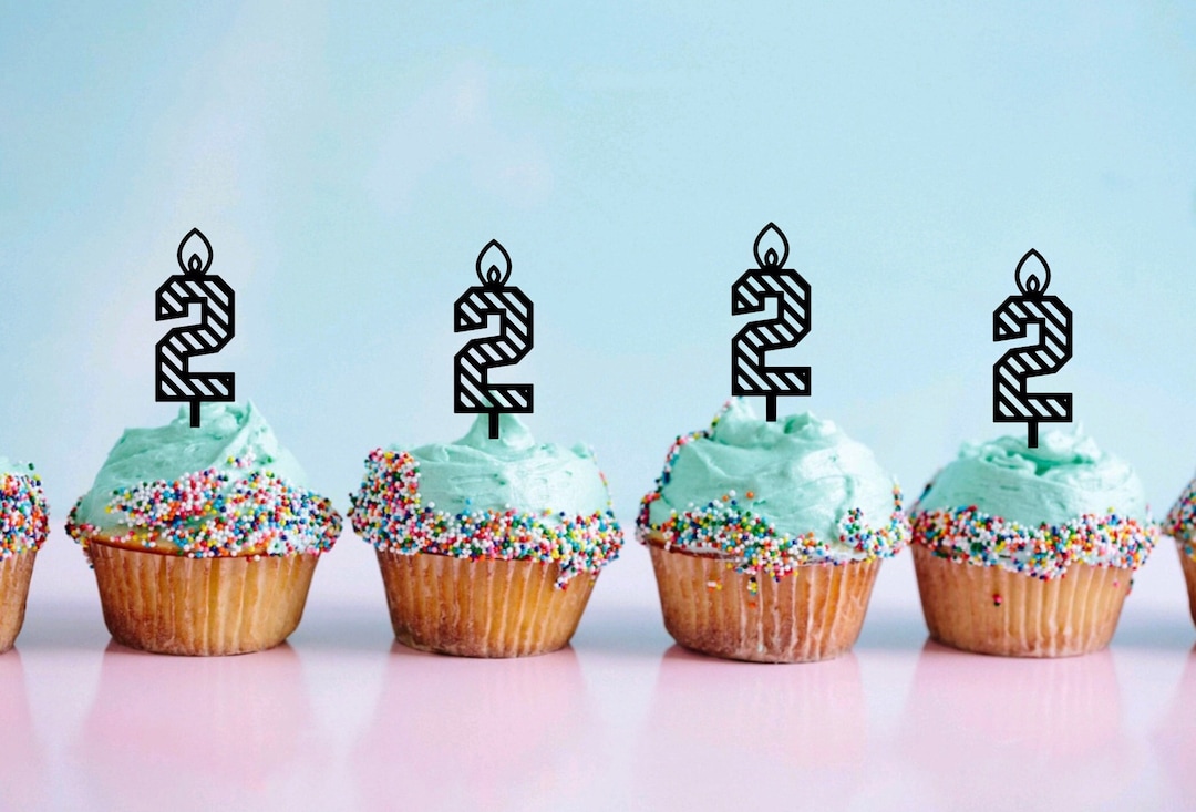Candle Number Cupcake Toppers- Birthday Cupcake Toppers- Acrylic ...