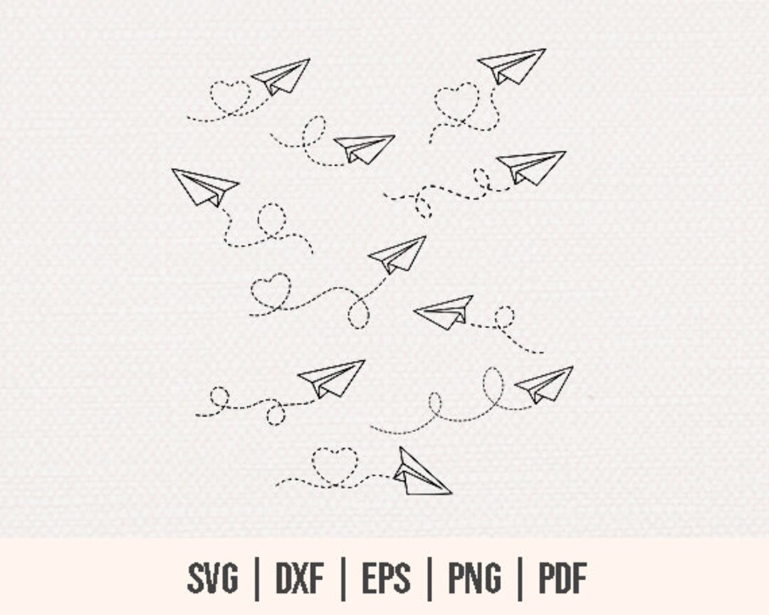 Paper Airplane SVG - Paper Airplane Bundle SVG - Plane Route Svg ...