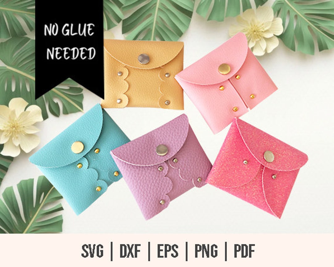 Keychain Coin Purse SVG Bundle - Keyring Coin Purse Template - Clutch ...