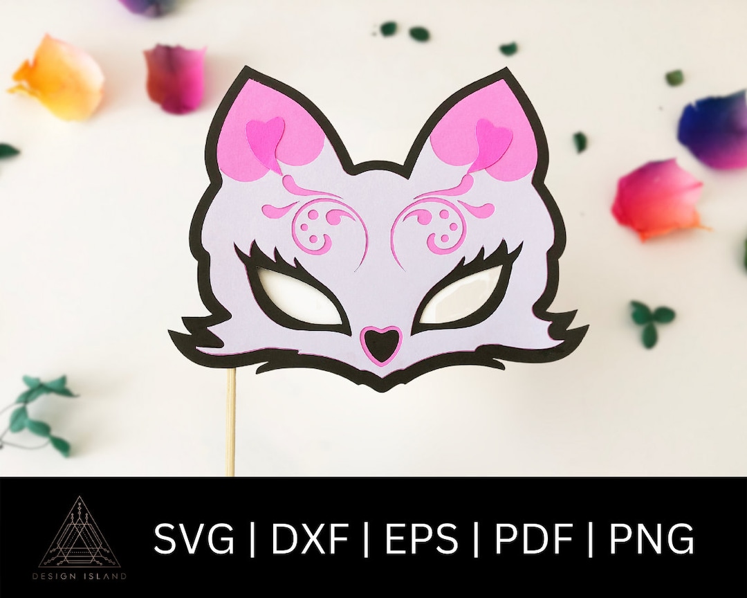 3D Layered Fox Face Mask for Party - Fox Masks SVG - Animals Props ...
