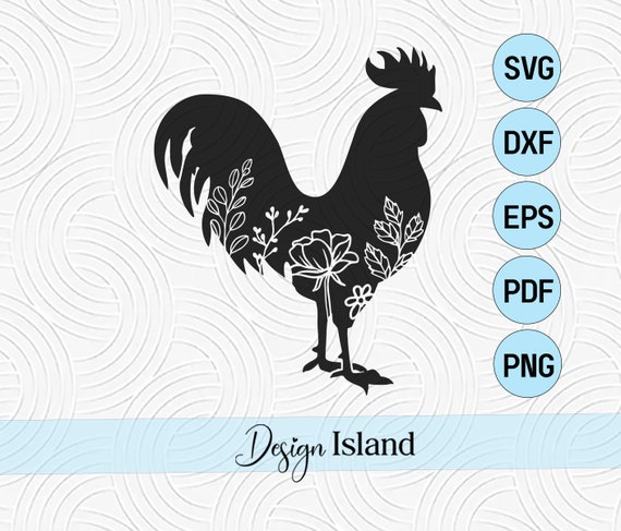 Floral Rooster SVG Floral Chicken SVG Farmhouse Sign Svg - Etsy