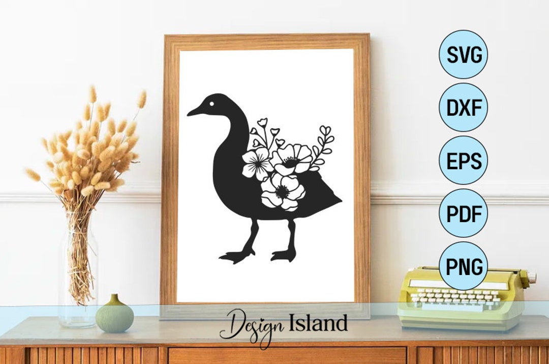 Floral Goose SVG Goose SVG Goose Flower Bouquet Svg Floral Farm Animals ...