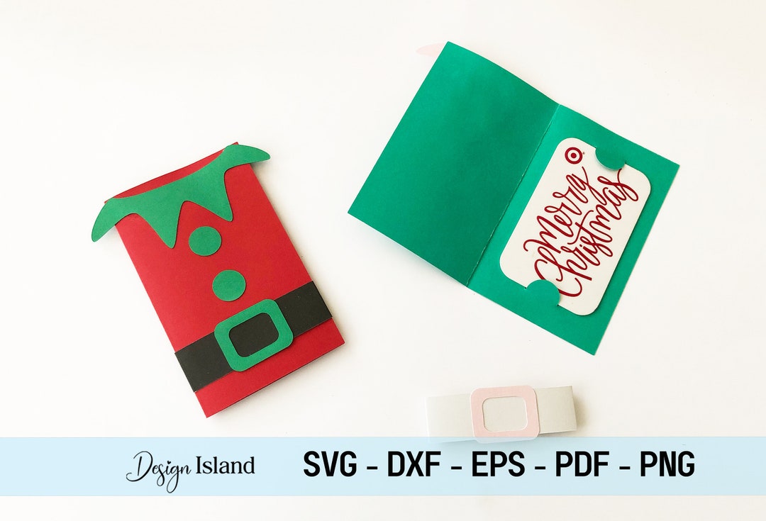 Elf Gift Card Holder SVG - Gift Card Holder SVG - Christmas Elf Outfit ...