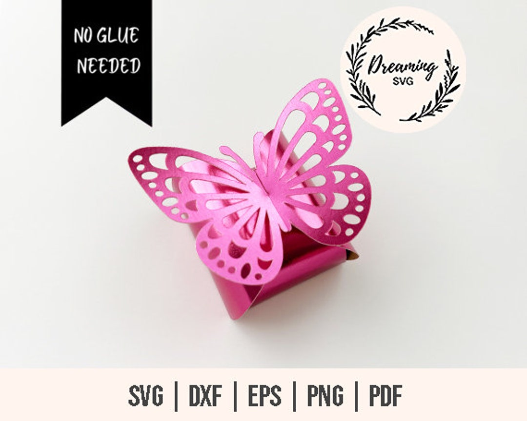 Butterfly Box SVG Butterfly Gift Box Template Twist Box SVG No Glue Box ...