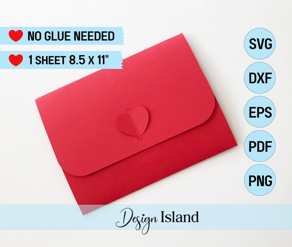 Heart Envelope Cut Files for Silhouette/ Cricut No Glue - Etsy